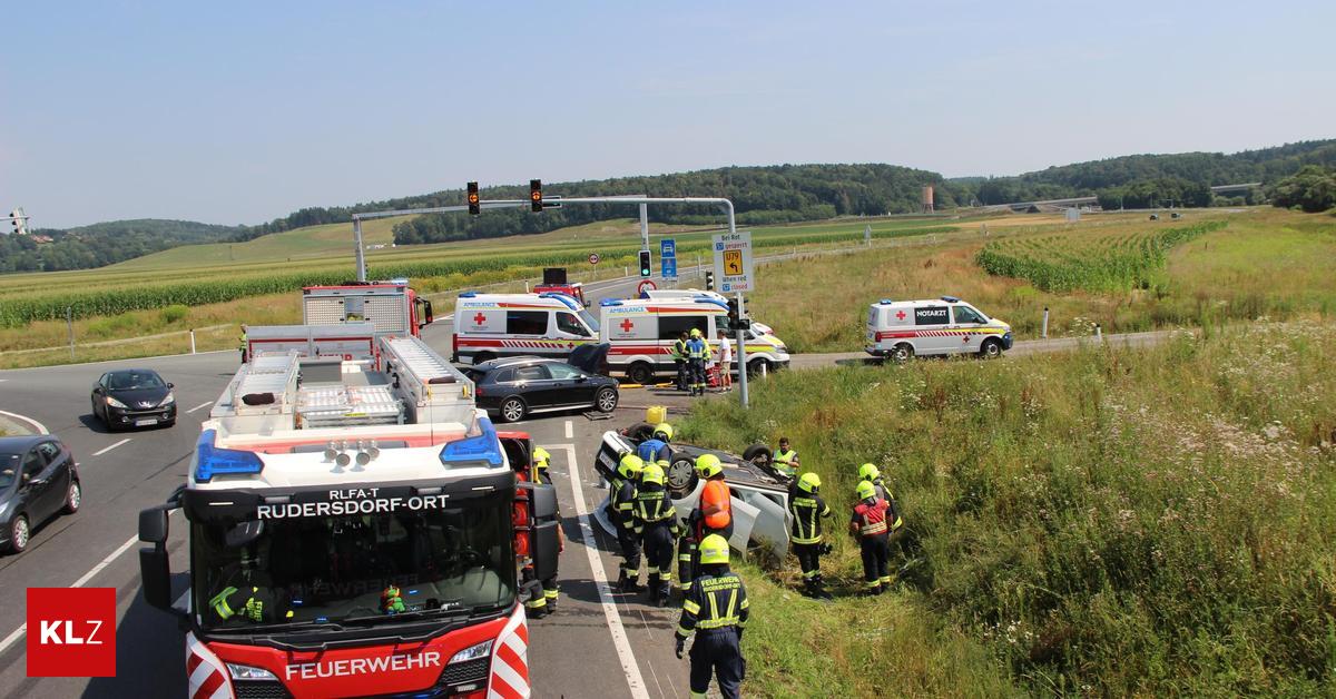 Auto überschlug sich: Drei Verletzte bei schwerem Unfall nahe der S7